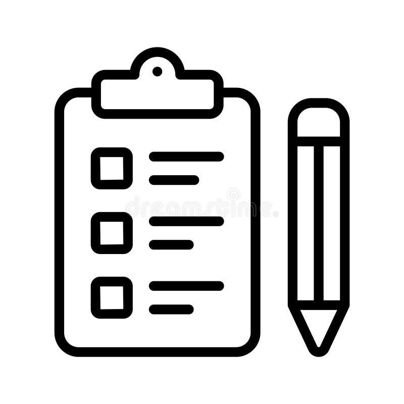 Clipboard with a Checklist and Pencil for Notes or Tasks Stock Vector ...