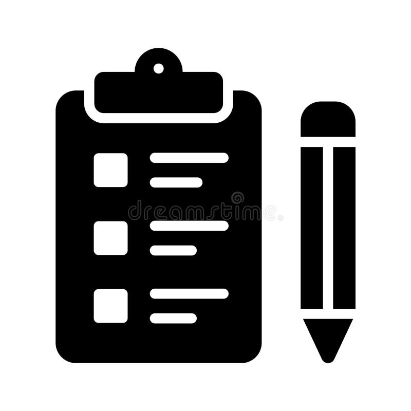 Clipboard with a Checklist and Pencil for Notes or Tasks Stock Vector ...
