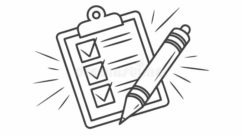 Clipboard with Checklist and Pencil, Task Management, Vector Design ...
