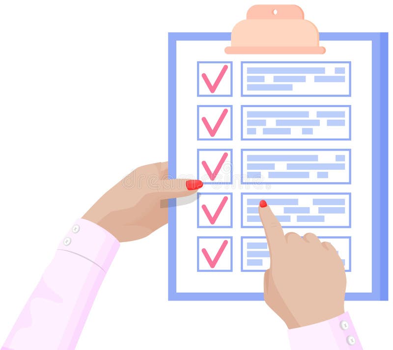 Human Hand Points To Checklist, To Do List. Check Sheet, Scheduling ...