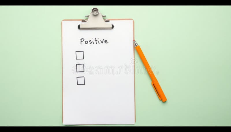 Clipboard with Checklist for Positive, Negative Analysis. Empty ...