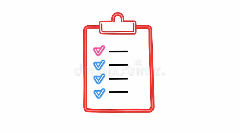 Clipboard with Checklist Showing Checked Items Against White Background ...