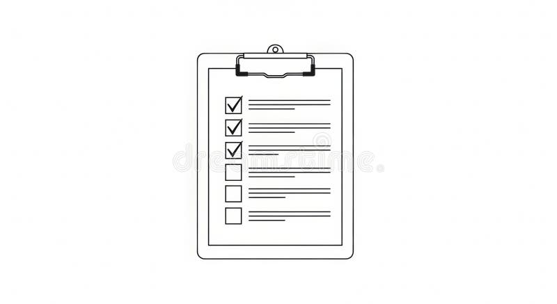 Checklist on Clipboard with Checked Boxes and Lines, Isolated on White ...