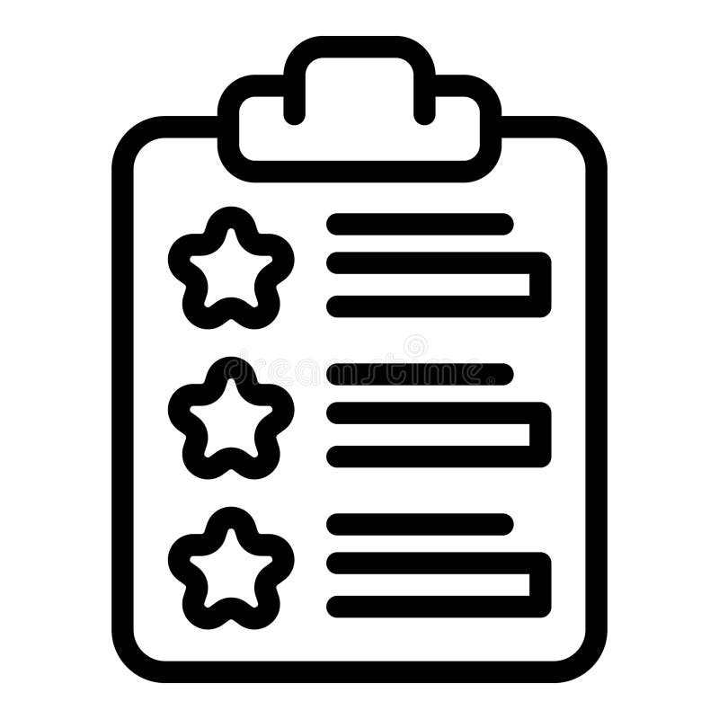 Clipboard with Checklist and Star Rating System for Evaluation Stock ...