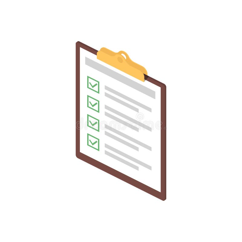 Clipboard with Checklist. Vector Isolated Illustration. Clipboard with ...