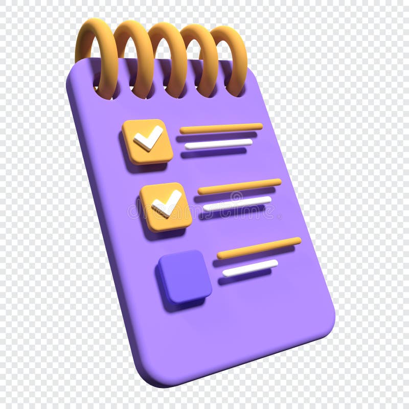 Clipboard with Checklist on Transparent Background. 3d Clipboard Task ...