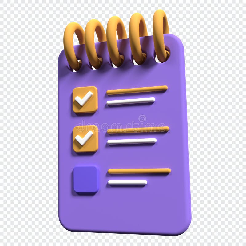 Clipboard with Checklist on Transparent Background. 3d Clipboard Task ...