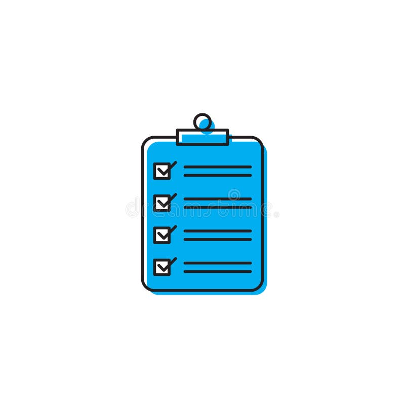 Clipboard Checklist Vector Icon Concept, Isolated on White Background ... Clipboard Checklist Vector Icon Concept, Isolated on White Background ...