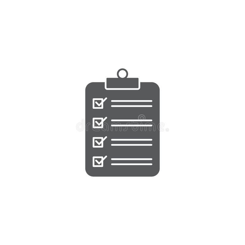 Clipboard Checklist Vector Icon Concept, Isolated on White Background ... Clipboard Checklist Vector Icon Concept, Isolated on White Background ...