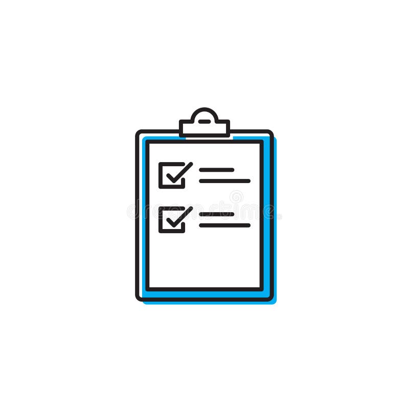 Clipboard Checklist Vector Icon Concept, Isolated on White Background ... Clipboard Checklist Vector Icon Concept, Isolated on White Background ...