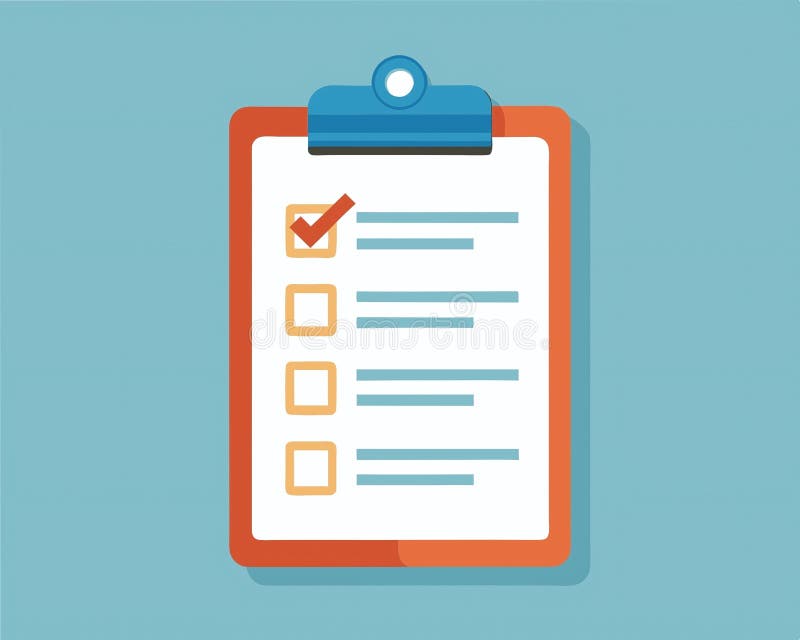 Clipboard Checklist Vector Illustration Paper Document Checkboxes ...
