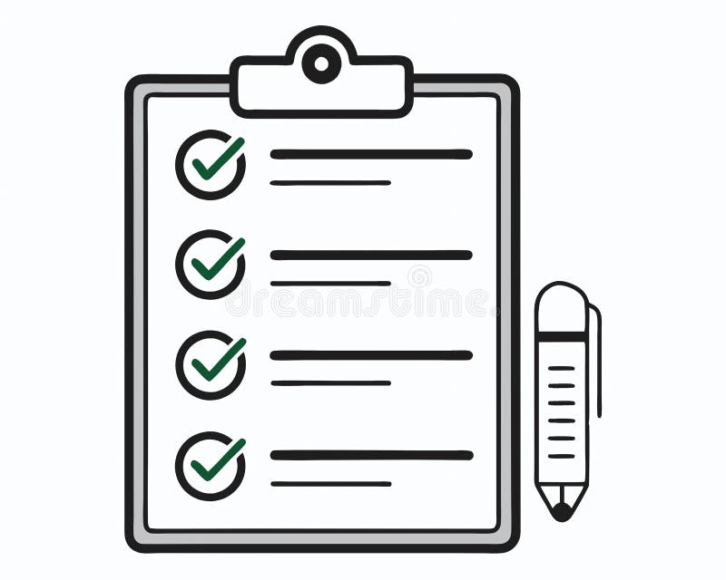 Clipboard Checklist Vector Illustration Paper Document Checkboxes ...