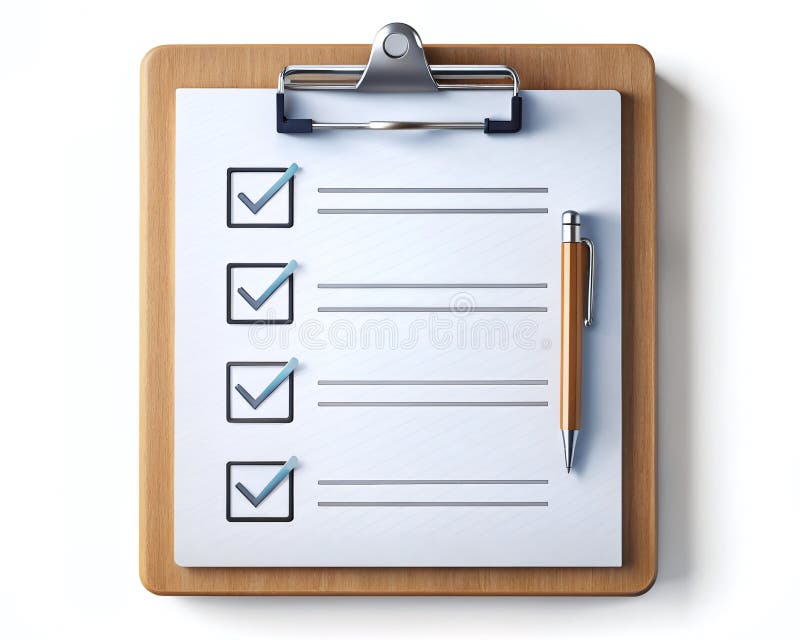 Clipboard Checklist Vector Illustration Paper Document Checkboxes ...