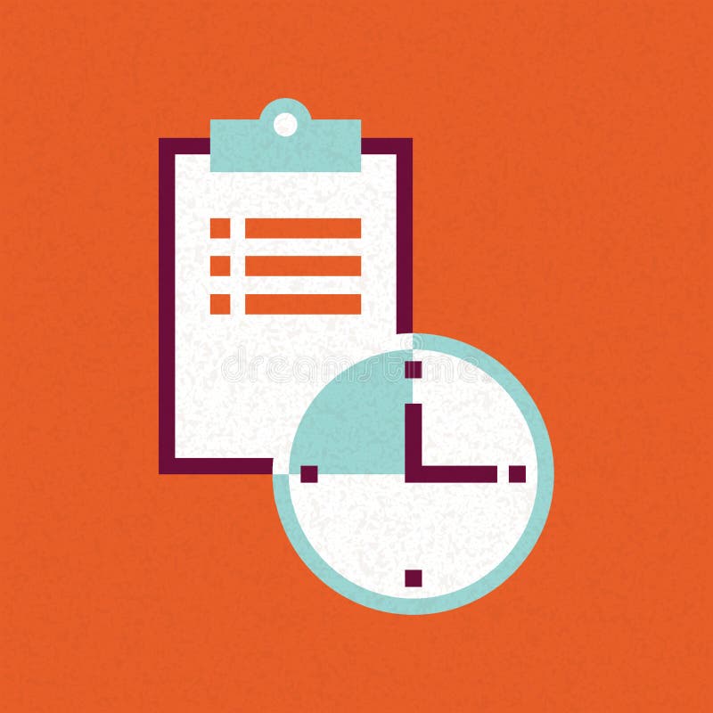 Clipboard with Clock. Vector Illustration Decorative Design Stock ...