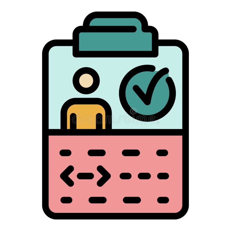 Clipboard with Coding Man Icon Color Outline Vector Stock Vector ...