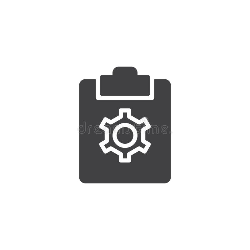 Clipboard with Cog Gear Icon Vector Stock Vector - Illustration of ...