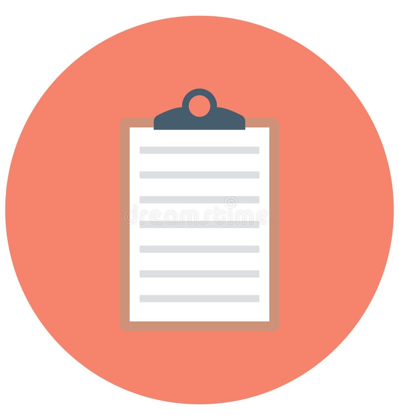 Clipboard Color Isolated Vector Icon that Can Be Easily Modified or ...