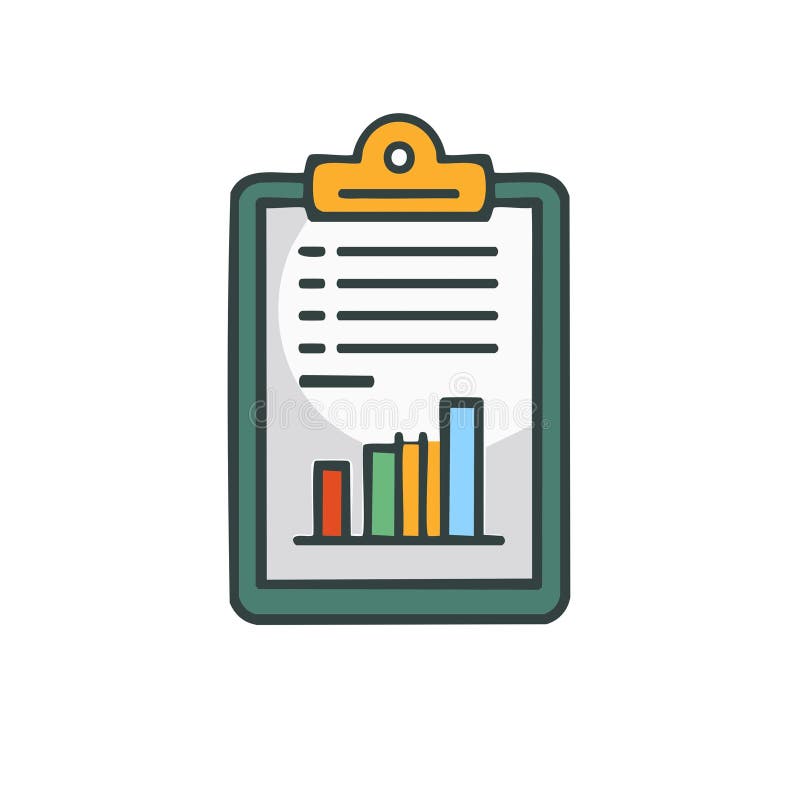 Clipboard with Colorful Bar Graph and Text for Presentation, Report ...