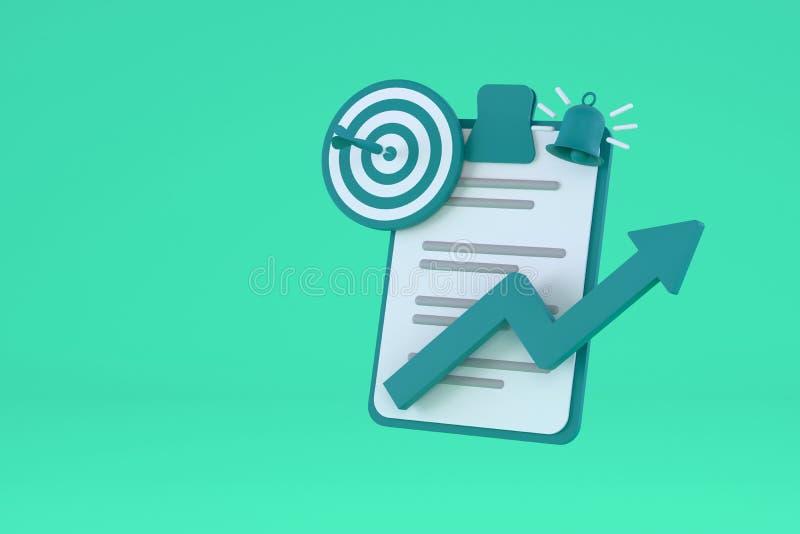 Clipboard and Darts To Success Business Concept Stock Illustration ...