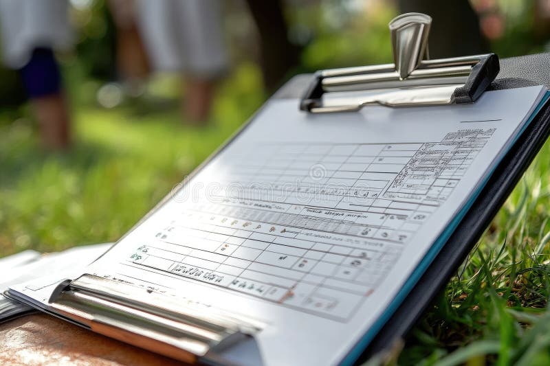 Outdoor Checklist on Clipboard in Green Grass Stock Illustration ...