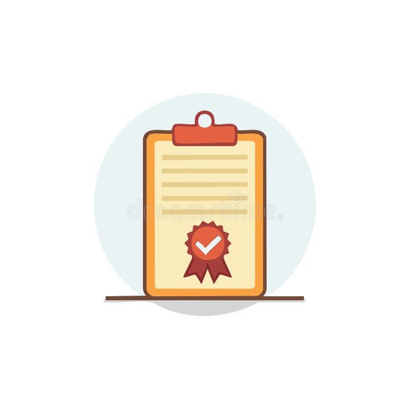 Clipboard with Document Certified by Seal of Approval and Checkmark ...