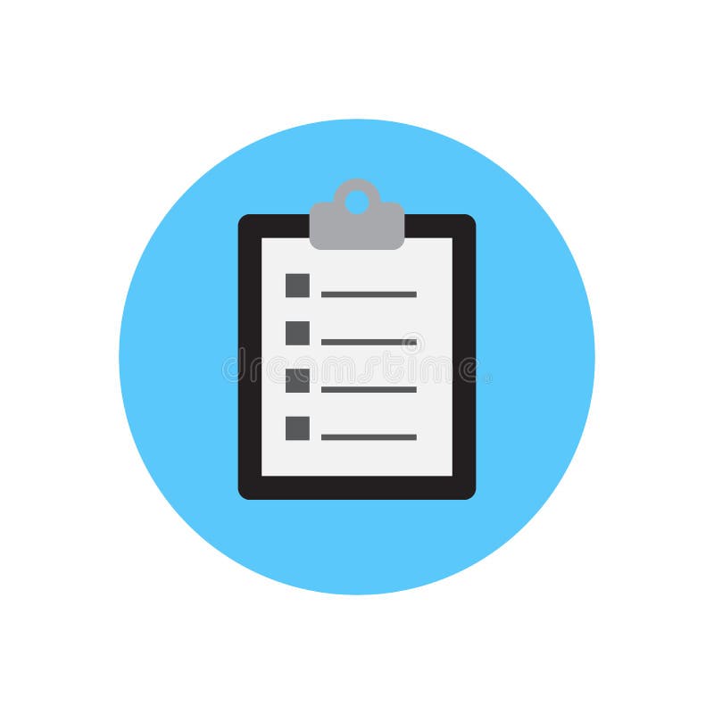 Clipboard Document Flat Icon. Round Colorful Button, Circular Vector ...