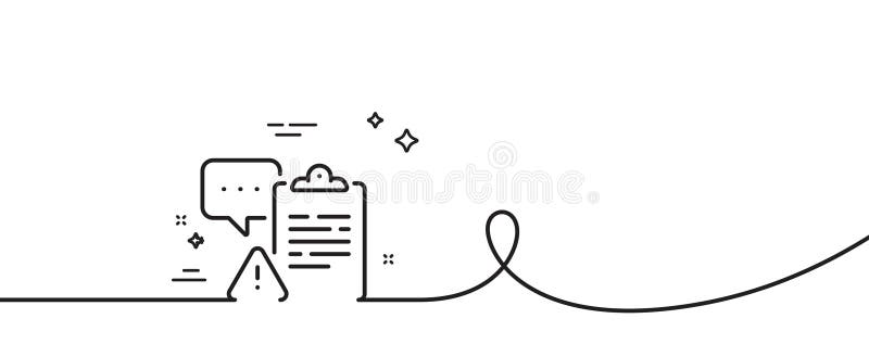 Clipboard Document Line Icon. Attention Task Sign. Continuous Line with ...
