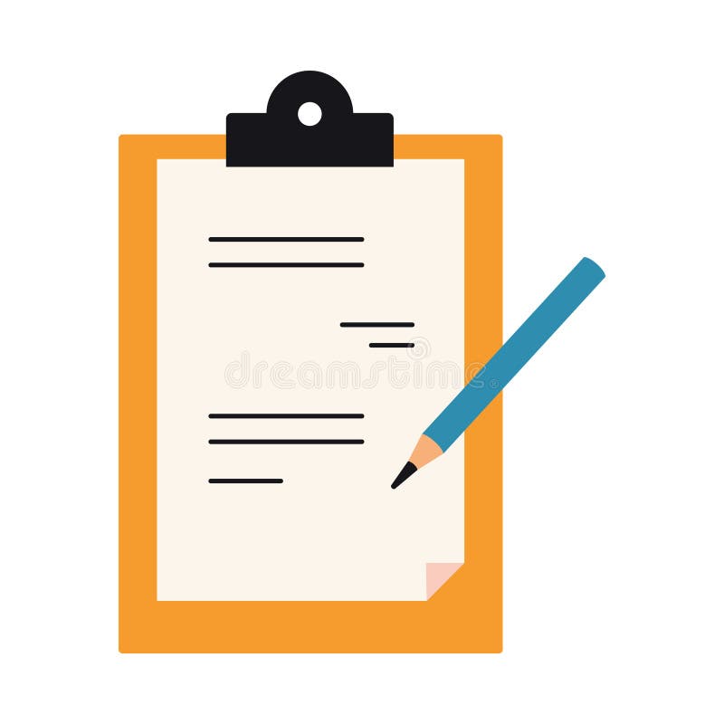 Clipboard with Document and Pencil, Perfect for To Do Lists or Note ...