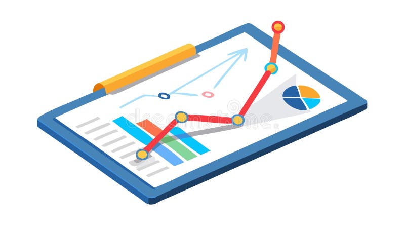 Clipboard Document Statistics Report Isometric Vector, Vector Design ...