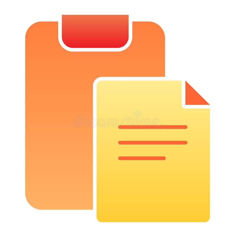 Clipboard with Document To Sign Flat Icon. Paper and Checkboard Vector ...