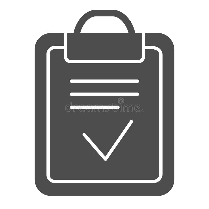 Clipboard Done Solid Icon. Done List Vector Illustration Isolated on ...