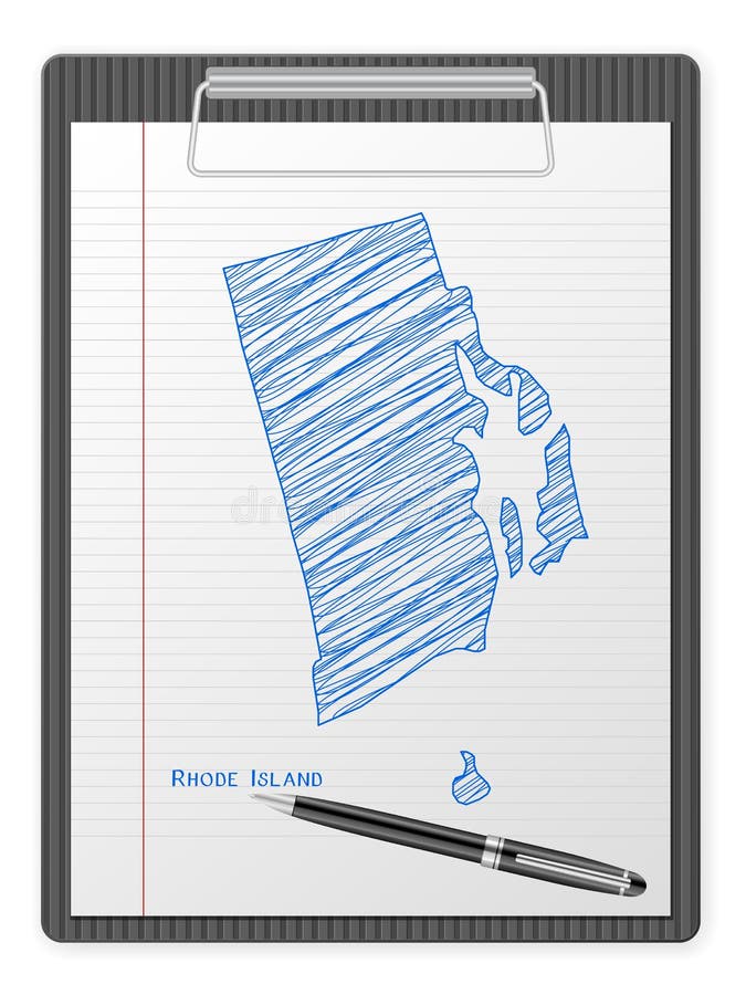Clipboard Rhode Island map stock vector. Illustration of equipment ...