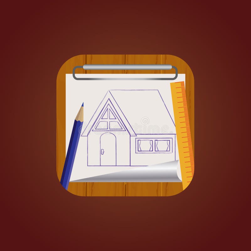 Clipboard and Drawing. Vector Illustration Decorative Design Stock ...