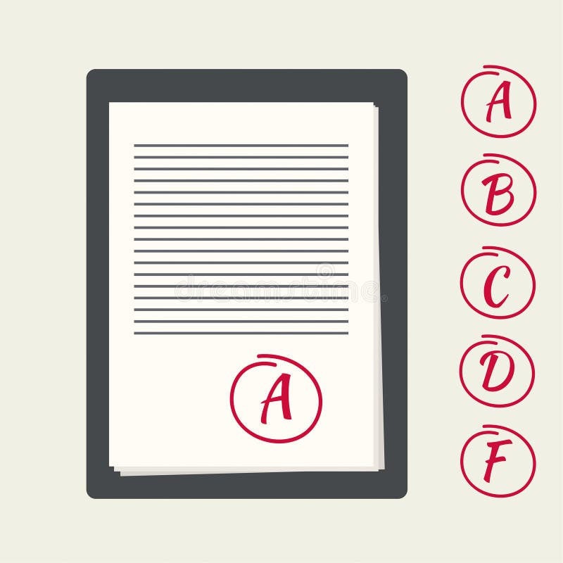 Clipboard with exam papers stock vector. Illustration of marker - 54006053