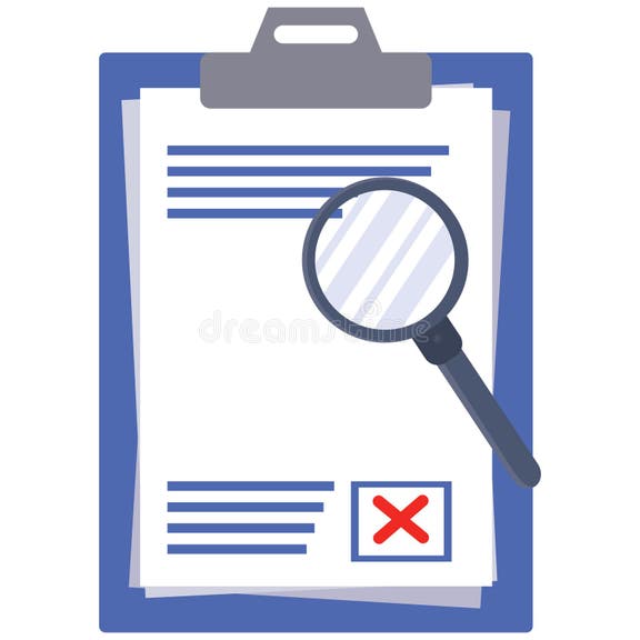 Clipboard with Failed Report. Vector Stock Vector - Illustration of ...