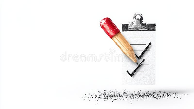 A Clipboard Featuring a Checklist with a Pencil Representing ...