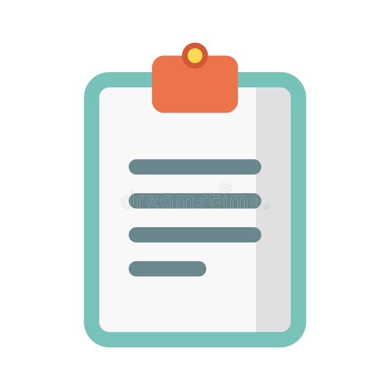 Clipboard Flat Clipart Vector Illustration Stock Vector - Illustration ...