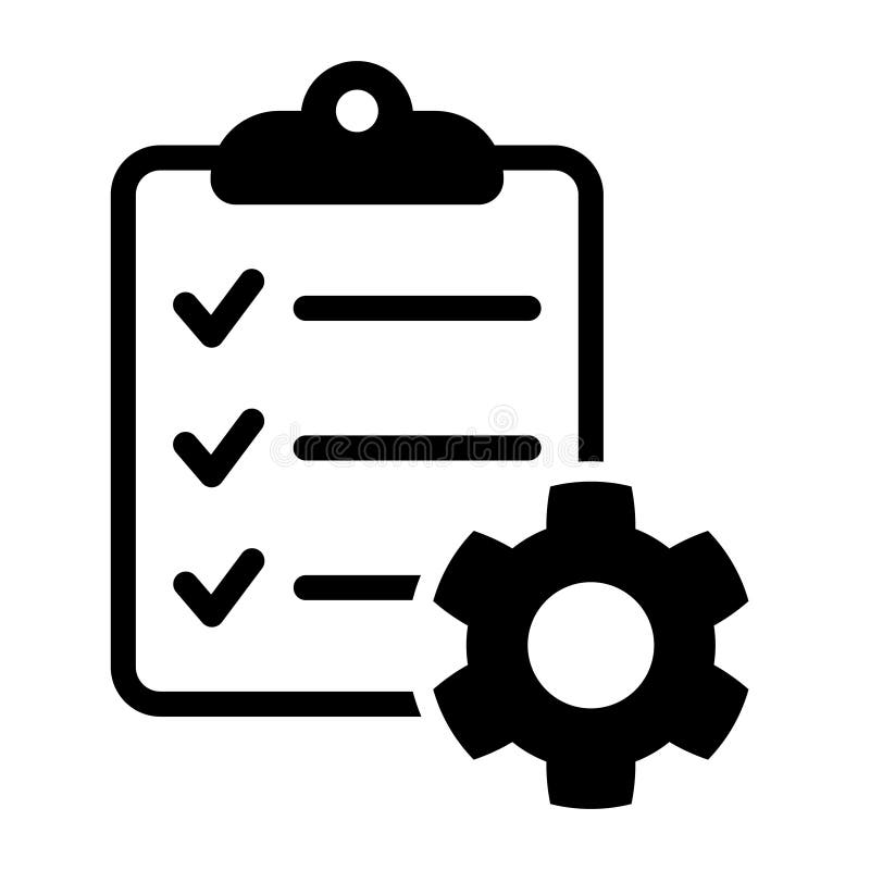 Clipboard and Gear Icon. Project Management Concept Flat Style ...