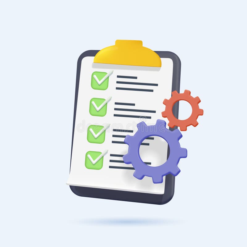 Clipboard and Gear Icon. Project Management, Software Development ...