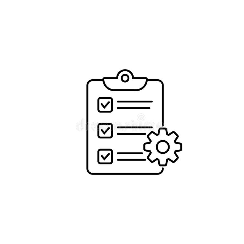 Clipboard with Gear Isolated Icon. Technical Support Check List Icon ...