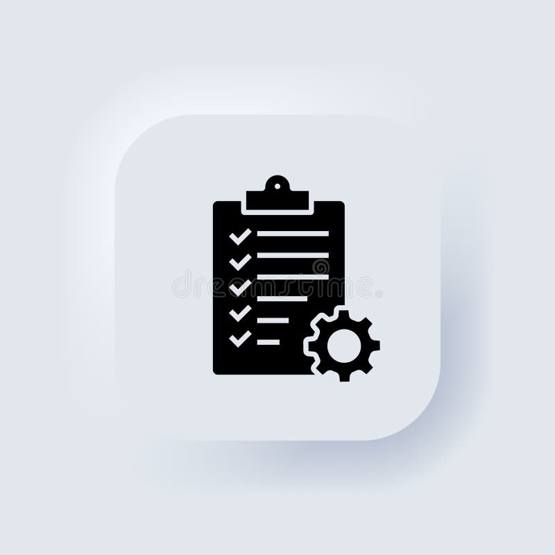 Clipboard with Gear Isolated Icon. Technical Support Check List Icon ...