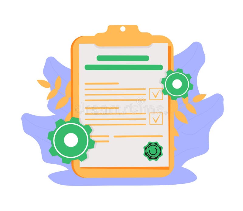 Clipboard with Gear Isolated Icon. Technical Support Check List Icon ...