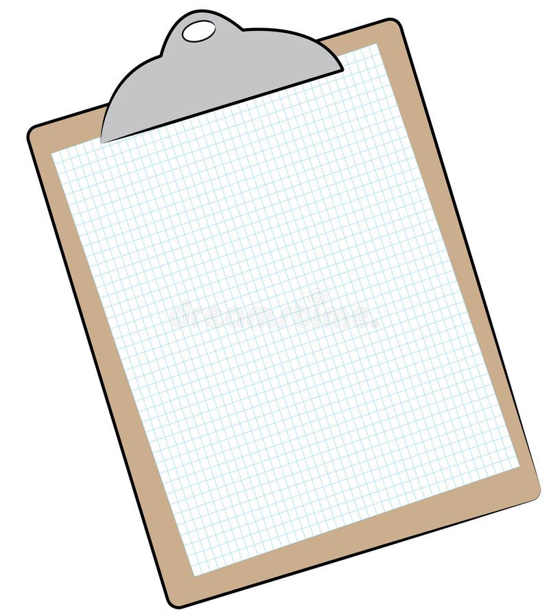 Clipboard with graph paper stock vector. Illustration of paper - 4474273