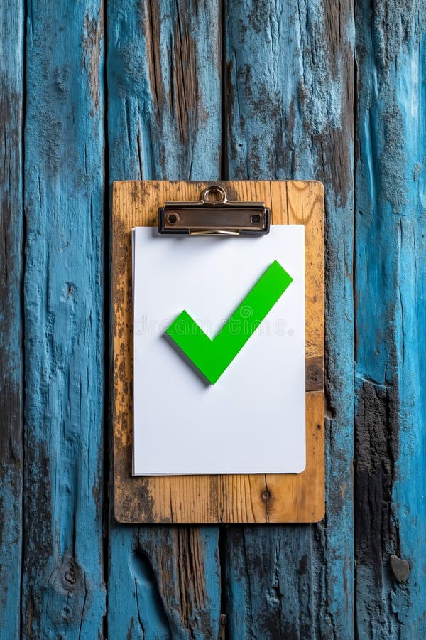 A Clipboard with a Green Check Mark on it Stock Photo - Image of paper ...