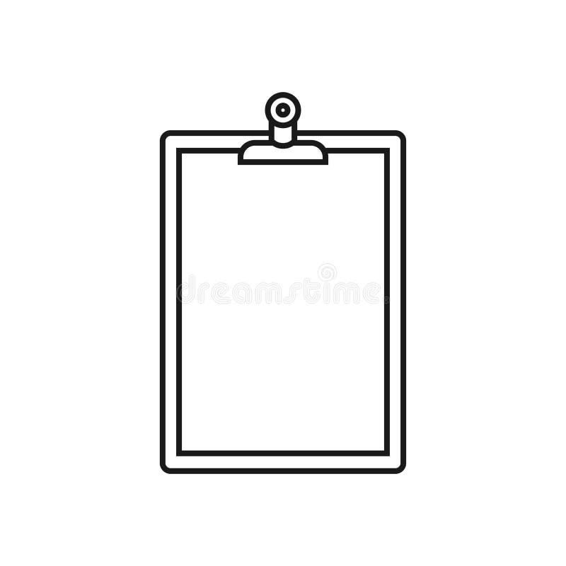 Clipboard Icon. Black Outline. Vector Illustration, Flat Design Stock ...