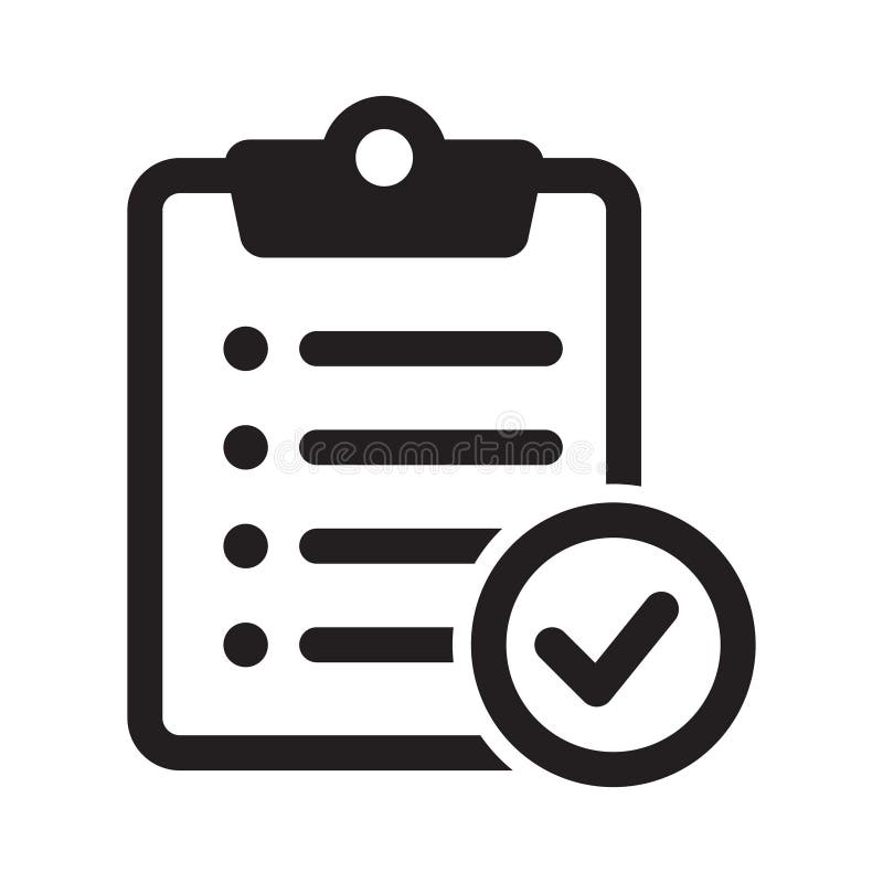 Clipboard Icon. Checklist Icon of an Approved Document. Project ...