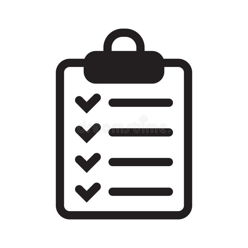 Clipboard Icon. Checklist Sign Symbol. Stock Vector - Illustration of ...