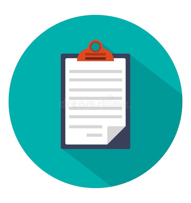 Clipboard Icon in circle. stock vector. Illustration of symbol - 84491632