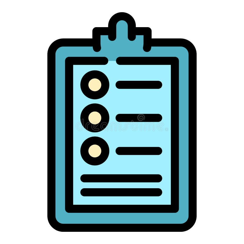 Clipboard Icon Color Outline Vector Stock Vector - Illustration of ...