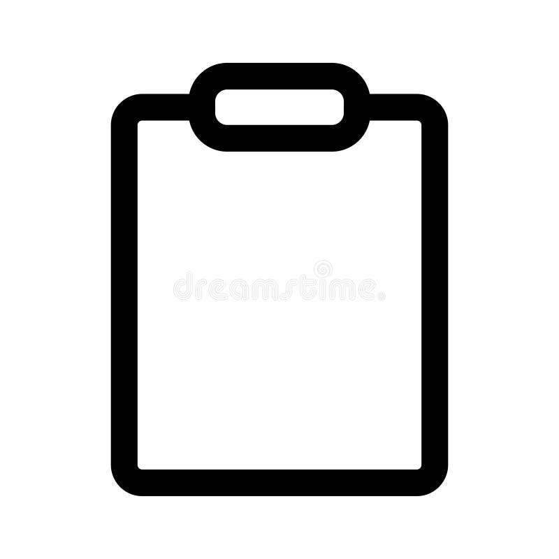 Clipboard Icon Line Isolated on White Background. Black Flat Thin Icon ...